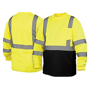 Pyramex Safety RLTS3110BXL RLTS31B Series Hi-Vis Safety T-Shirt, Polyester, X-Large, Lime