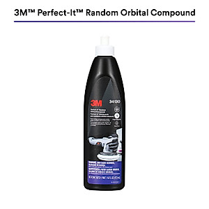 3M Perfect-It Random Orbital Compound, 34130, 1 Pint, Fast Cutting Compound for Automotive Buffing & Polishing