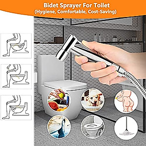 HAKKALA Stainless Steel Handheld Bidet Sprayer for Toilet, Wall Mount, Polished