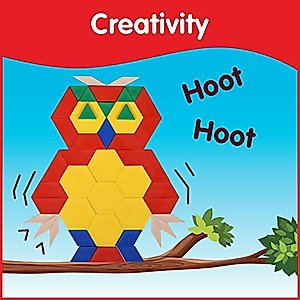 edxeducation Plastic Pattern Blocks - Set of 250 - Early Geometry Skills - Math Manipulative for Shape Recognition, Symmetry, Patterning and Fractions - Ages 4+