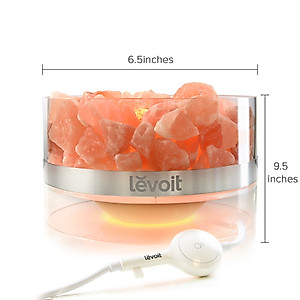 LEVOIT Aria Himalayan Salt Lamp, Pink Rock Large Crystal Natural Himilian Gift Night Light (ETL Certified) Touch Dimmer, 8.5lbs