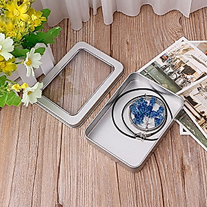 HELYZQ Clear Window Top Metal Tin Can Box Silver Blank Storage Case Crafts Survival Kit