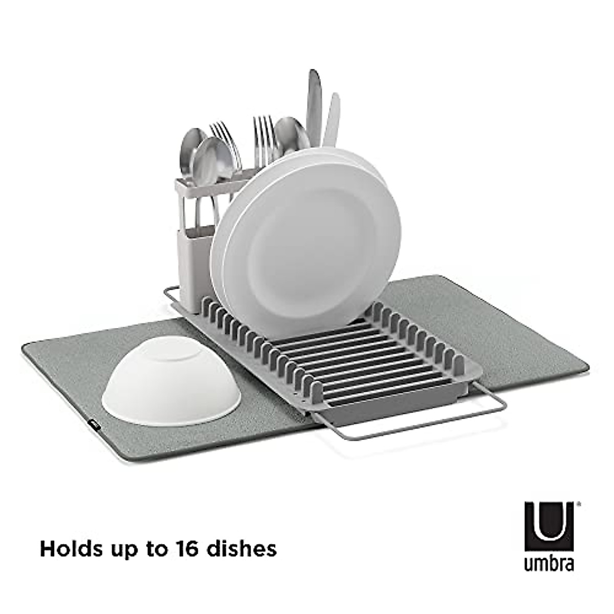 Umbra UDry Over The Sink Dish Drying Rack, Charcoal