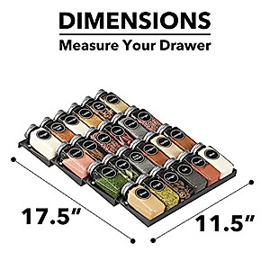 SpaceAid Spice Drawer Organizer with 28 Spice Jars, Spice Drawer Organizer with 24 Spice Jars, 386 Spice Labels