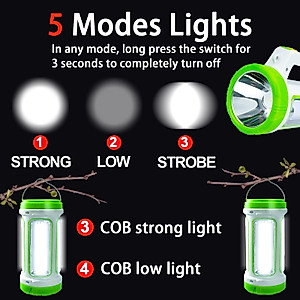 Solar Camping Lantern Rechargeable Camping Lights,4000mah Power Bank for Power Outage Supplies Emergency Lights for Home Power Failure,1000LM Lantern Light Solar Lamps,6 Modes Long Battery Life