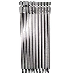 Wolfride 10pcs Square Head Bits #2 Square Drive Bit Set 1/4-Inch Shank Square Tip Bit #2 Long Magnetic Square Head Screwdriver Bits 5.9 Inch Length