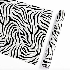 SimpleLife4U Self Adhesive Furniture Protect Paper Moisture Proof Shelf Liner 300cm,Zebra Stripe Valentine's Day Gift