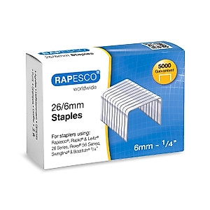 Rapesco S11662Z3 Staples, 26/6 mm Galvanized [Box of 5,000]