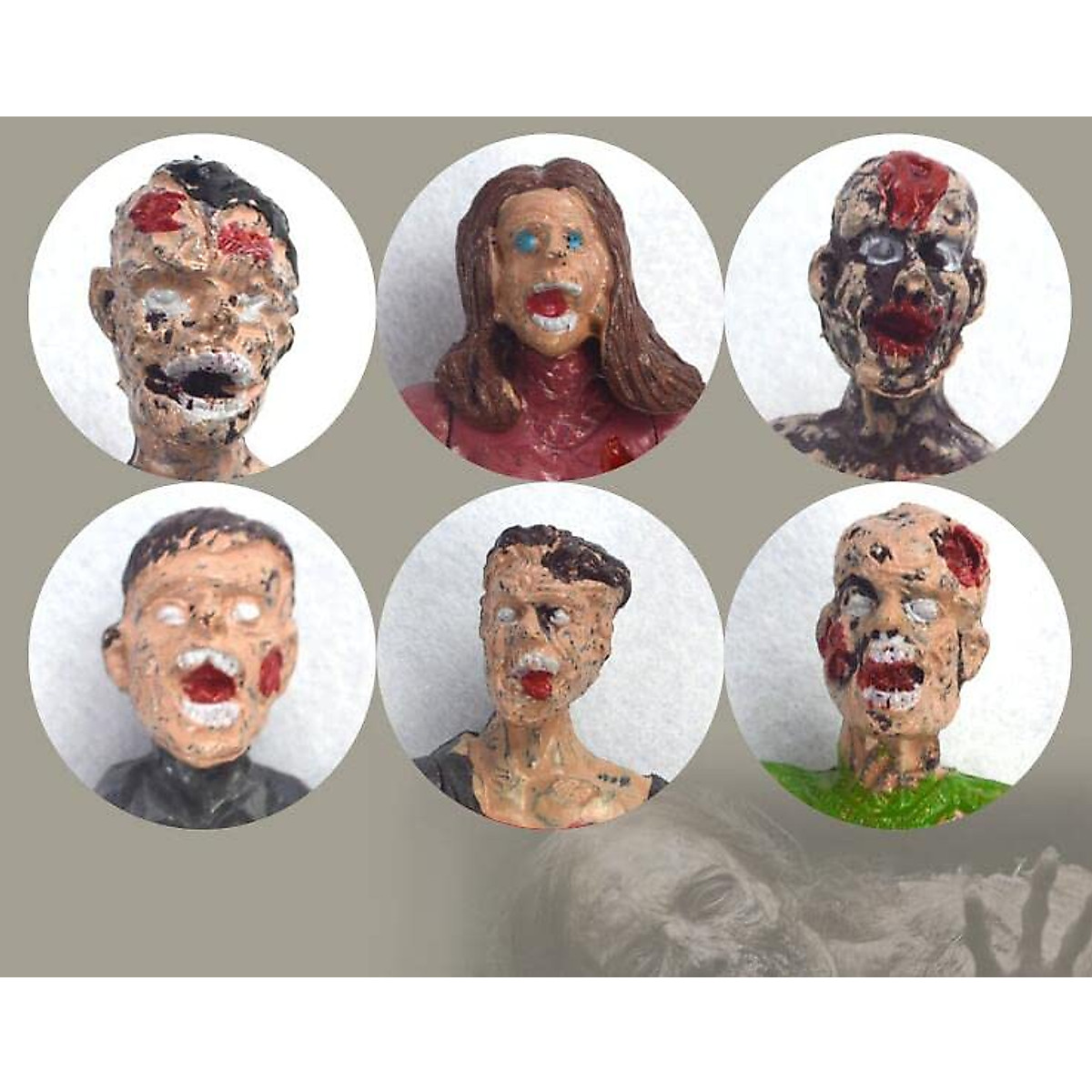 PowerTRC Toy Zombie Action Figures with Movable and Detachable Joints | Mini Zombie Figurines | Great for Presents, Decoration, and Party Favors | Pack of 6, 4 Inches Tall Zombies