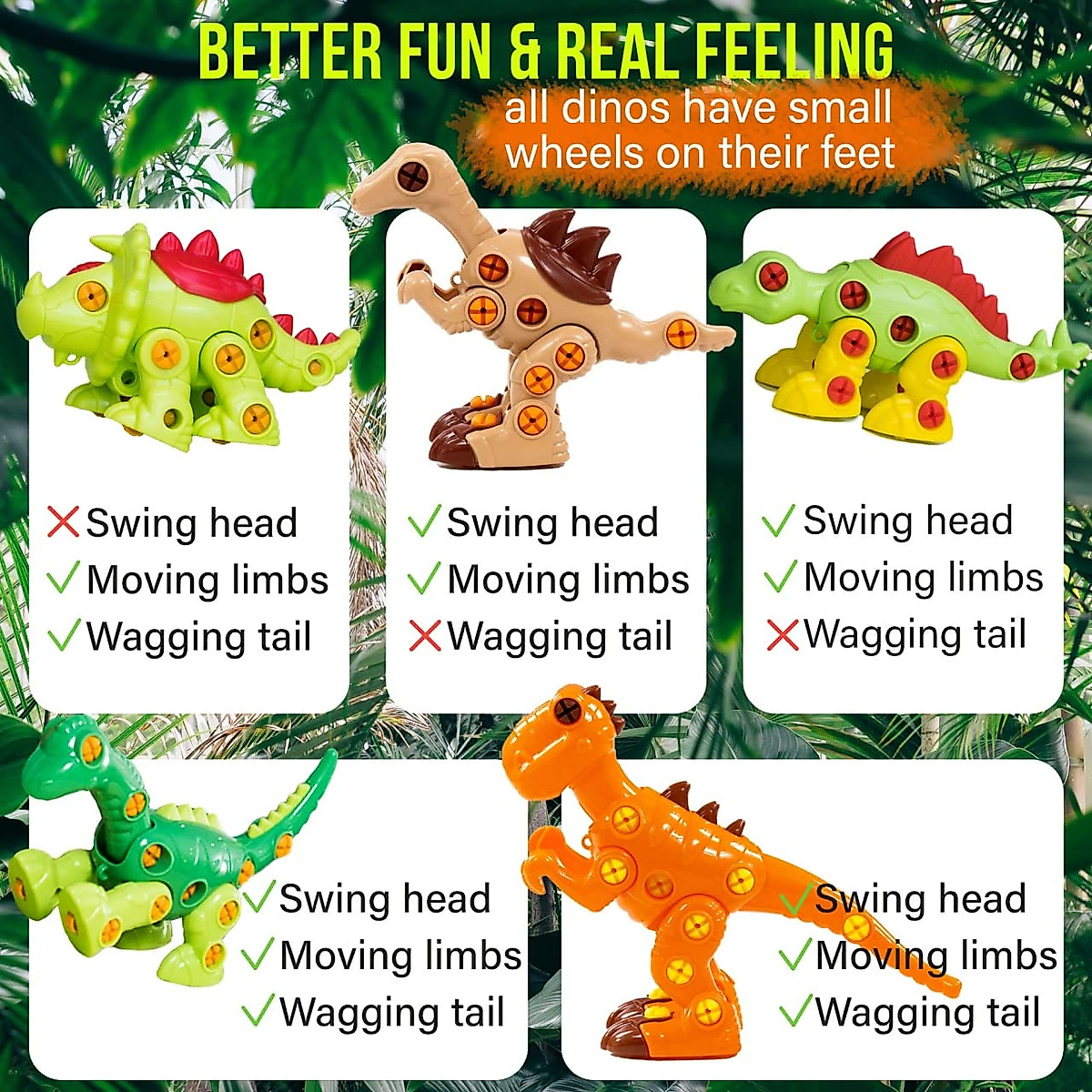 CO-T Take Apart Dinosaur Toys for 3 4 5 6 7 8 Year Old Boys - Set of 5 Dinosaurs with 5 Screwdrivers - Learning & Education Toys - STEM Take Apart Toys for 3 Year Old Boys and Girls by Polesie