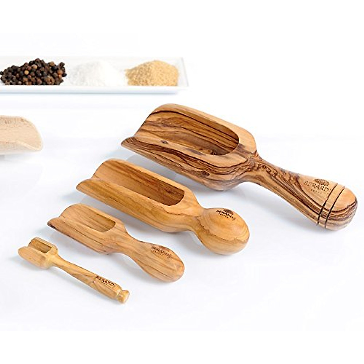 Berard 90677 French Olive-Wood Handcrafted Scoop, 7 Inch
