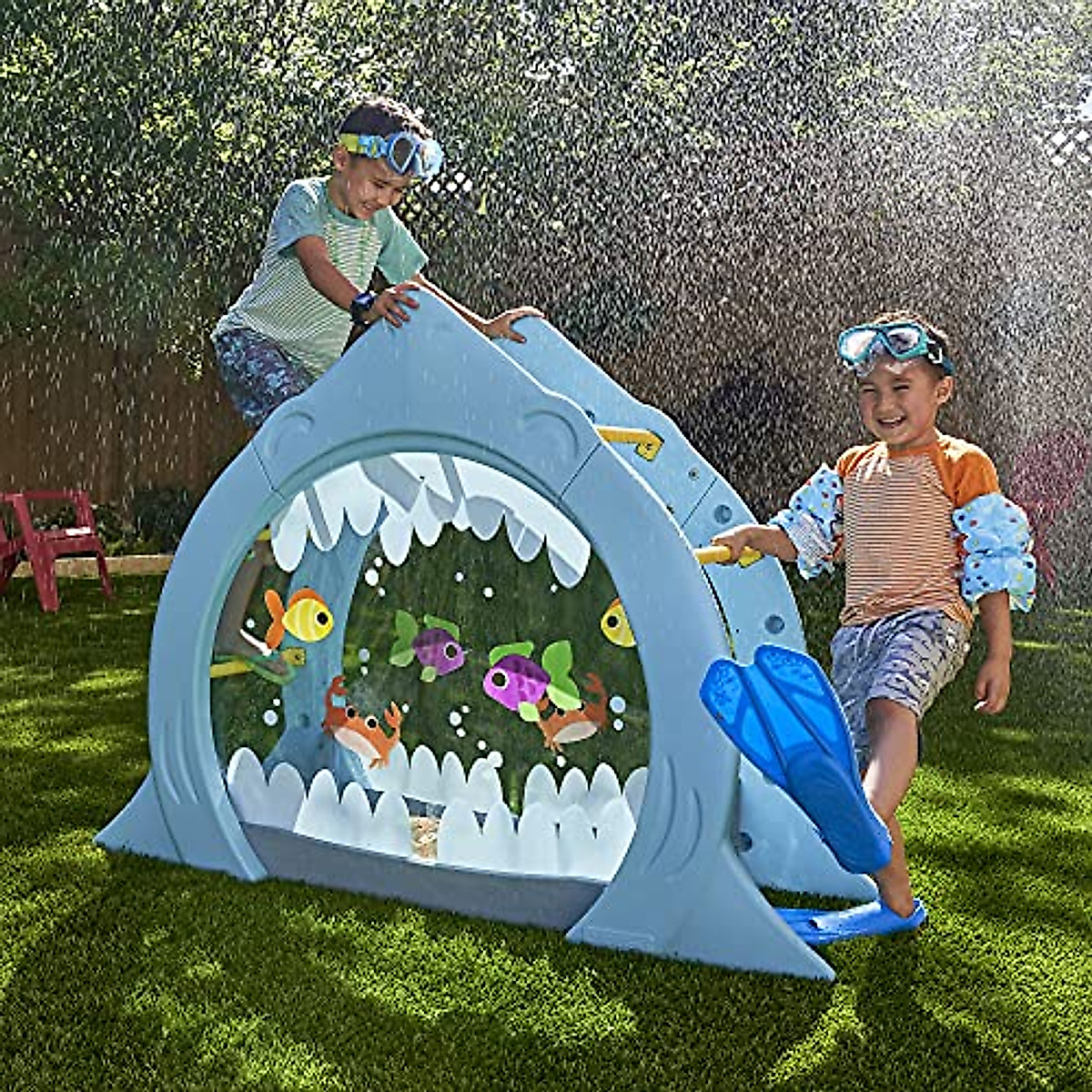 KidKraft Shark Escape Outdoor Toddler Climbing Toy with Ocean Theme Helps Build Gross Motor Skills, Gift for Ages 3-5