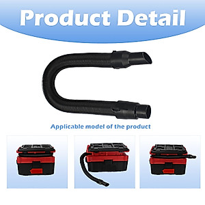 Follde 14-37-0105 Vacuum Hose Compatible For Milwaukee M18 Packout Vacuum 0970-20 0880-20, Vac Hose Fit 18V 2.5 Gallon Wet/Dry Shop Vac Hose Assembly (14-37-0105 Vacuum Hose)