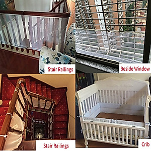 4UHeart Child Safety Net - 33'' x 15', Rail Balcony Banister Stair Net Safety for Kids Toys Pets, Safe for Indoor, Outdoor, Patios or Balcony Use (Upgrade)