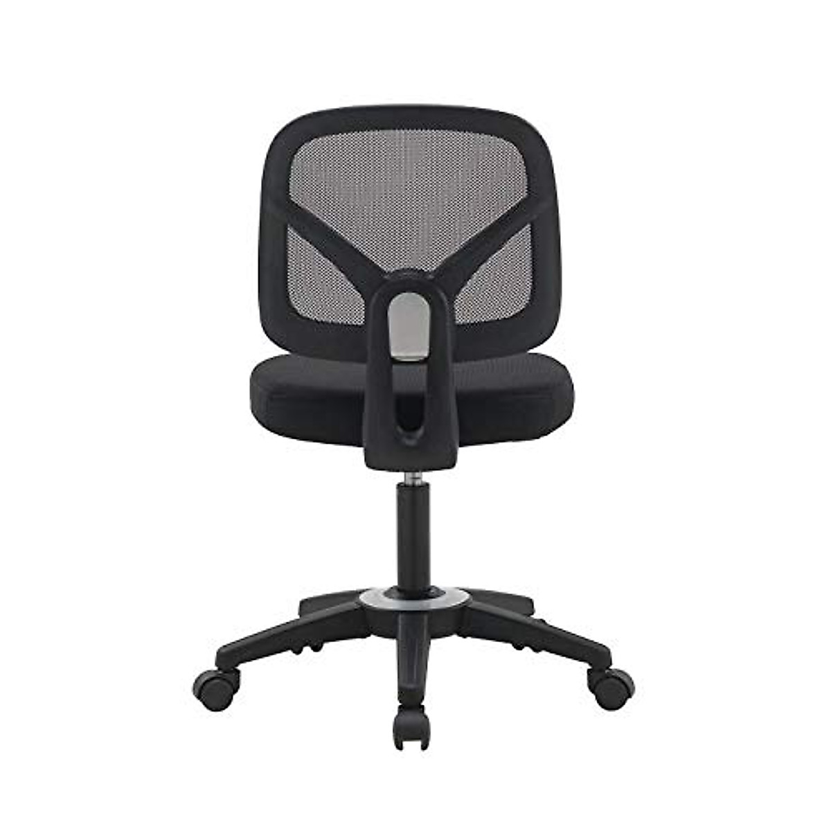 OFFICE FACTOR Mid Back Task Armless Office Chair, Computer Mesh Chair 360 Swivel Revolving Task Chair Without Arms, Black Mesh Back Desk Chair with Wheels for Office, Home Office or Students.
