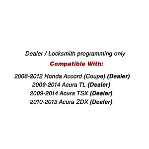KeylessOption Keyless Entry Remote Fob Uncut Ignition Car Key for 2008-2012 Honda Accord MLBHLIK-1T