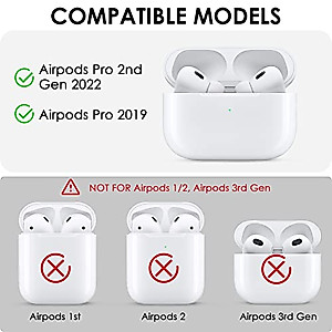 CAGOS for Airpods Pro 2nd Generation Case/Airpod Pro Case, Cool Protective Hard TPU Cover Compatible with Apple Airpod Pro 2 2022 Case and iPod Pro Case 2019 for Men Women, White/Black