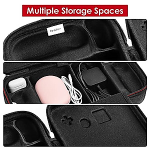 ivoler Carrying Case Designed for Steam Deck, Protective Hard Shell Carry Case Built-in AC Adapter Charger Storage, Portable Travel Carrying Case Pouch for Steam Deck Console & Accessories