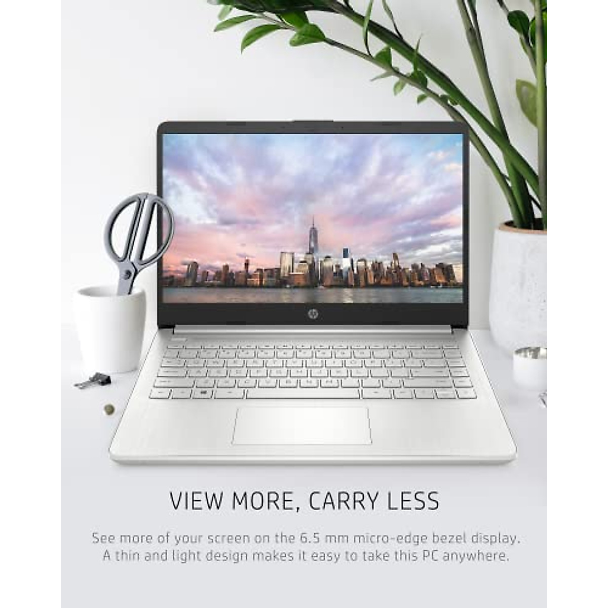 HP 14 Laptop, AMD Ryzen 5 5500U, 8 GB RAM, 256 GB SSD Storage, 14-inch Full HD Display, Windows 11 Home, Thin & Portable, Micro-Edge & Anti-Glare Screen, Long Battery Life (14-fq1025nr) (Renewed)
