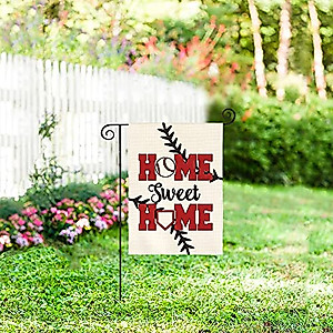 AVOIN Baseball Garden Flag Vertical Double Sided Home Sweet Home, Bat Ball Sport Softball Flag Yard Outdoor Decoration 12 x 18 Inch