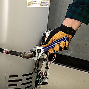 Klein Tools D509-8 Adjustable Wrench, Extra Wide Jaw Forged Drive Wrench with High Polish Chrome Finish, 8-Inch