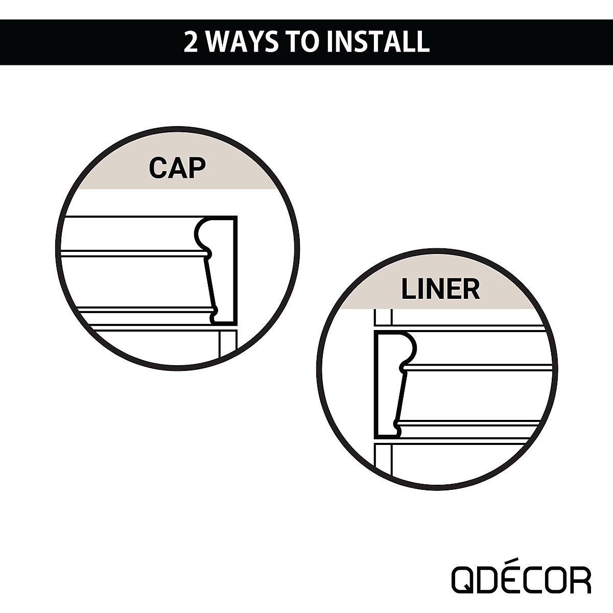 Questech Decor Chair Rail Tile Trim, 2 x 12 Inch Tile Edge Trim Cap, Decorative Shower Tile Liner, Kitchen Tile Border Backsplash Trim, Gray Polished, 6 Pack