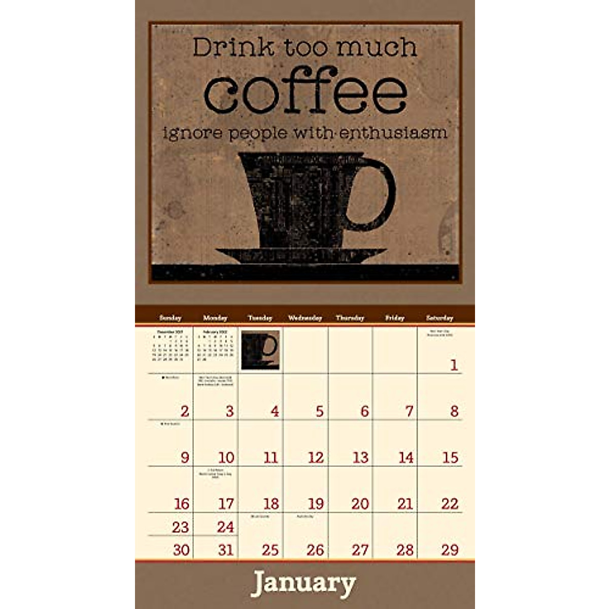 Coffee 2022 Deluxe Wall Calendar