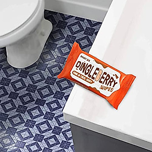 GearsOut Dingleberry Wipes Pocket Size Novelty Moist Towelettes for Teen Boys Mens Stocking Stuffers Funny Poop Humor Gifts Present Unscented, Orange, 15 Count (Pack of 1)