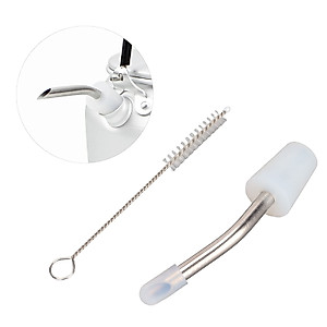 Stainless Steel Extended Kettle Spout with 10cm Brush, Coffee Kettle Spout for Home Kitchen Outdoor Use