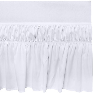 Utopia Bedding Full Elastic Bed Ruffle - Easy Wrap Around Ruffle - Microfiber Bed Skirt with Adjustable Elastic Belt 16 Inch Tailored Drop - Hotel Quality Bedskirt, Fade Resistant (Full, White)
