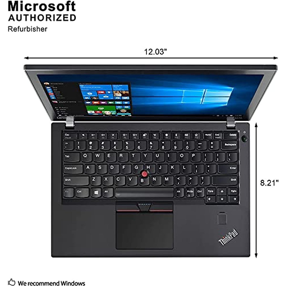 Lenovo ThinkPad X270 12.5" 8GB 256GB Intel Core i7-6600U X2 2.4GHz, Black (Renewed)