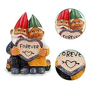 Garden Gnomes Outdoor Gnome Statue Couple in Love Collectible Figurine Lovers Romantic Statue Gnomes Garden Decorations for Patio, Yard, Lawn Ornaments, Home Décor…