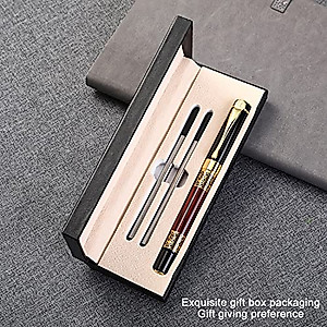 YIVONKA Ballpoint Pen Black Refill,business pens,Luxury Pen,Best Ball Pen Gift Set for Men & Women Professional Executive,Office,Nice Pens Classy Gift Box… (Red)