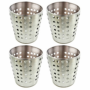 4 Set Stainless Steel Cups Kitchen Utensil Holder Utility Silverware Caddy Home 4 Kitchen Utensil Holder Utility Sturdy Stainless Steel Silverware Holder Home Office Sink Caddy Organizer Cutlery