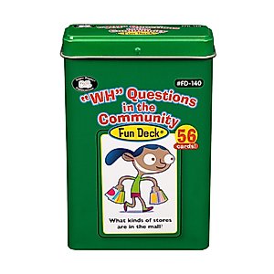 Super Duper Publications | WH Questions in The Community Fun Deck Flash Cards | Who, What, Where, When, Why Basic and Personal Questions | Educational Learning Resource for Children