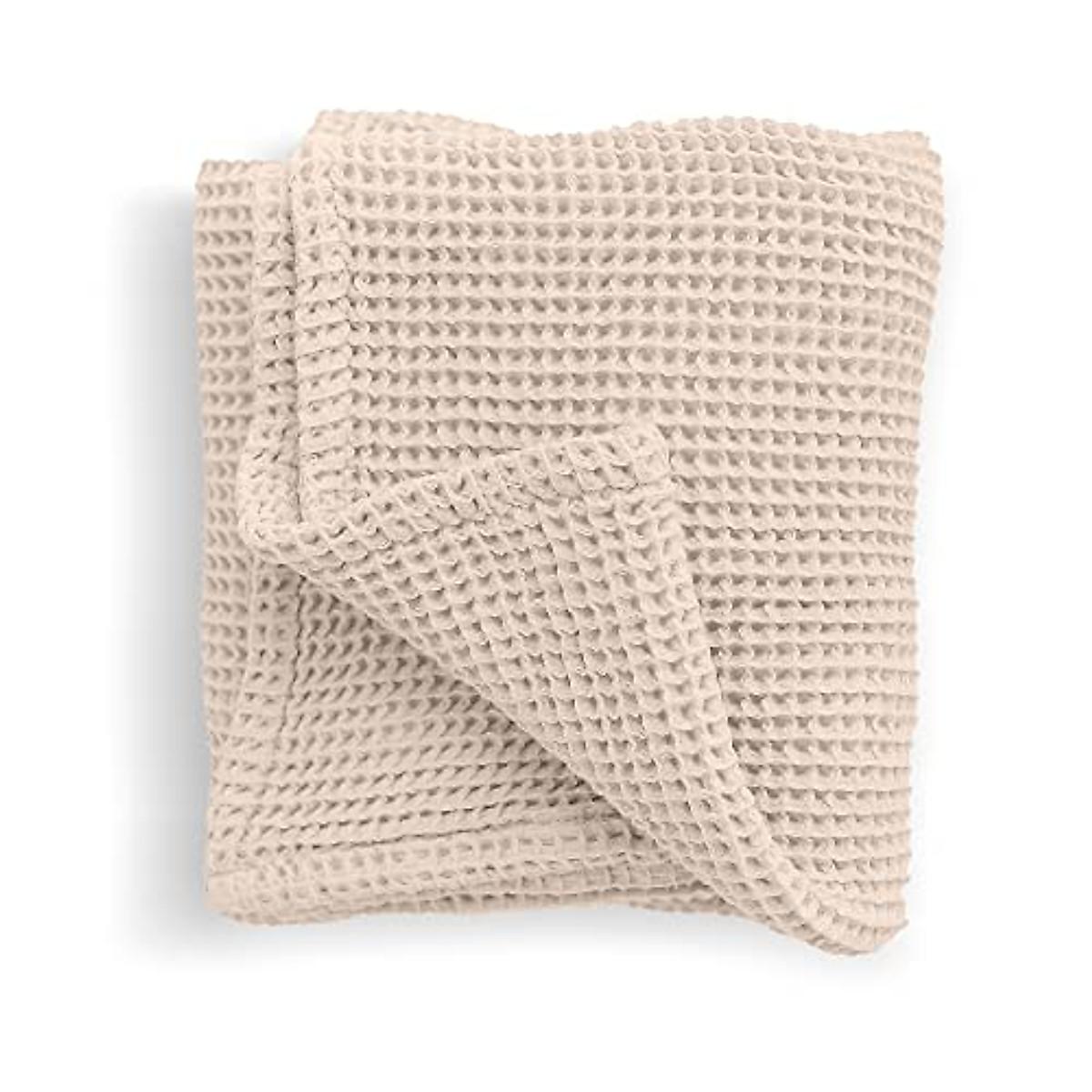 Stroller Society - Swaddles for Newborns & Toddlers, Soft Receiving Blankets Girl & Boy Can Use, Comfy Toddler Blanket & Newborn Swaddle, Cotton Waffle Blanket, Beige, 40 x 40 inches