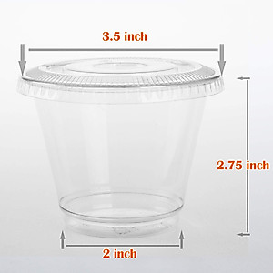 Golden Apple, 9oz-30sets Clear Plastic Cups with Clear Flat no Hole lids…