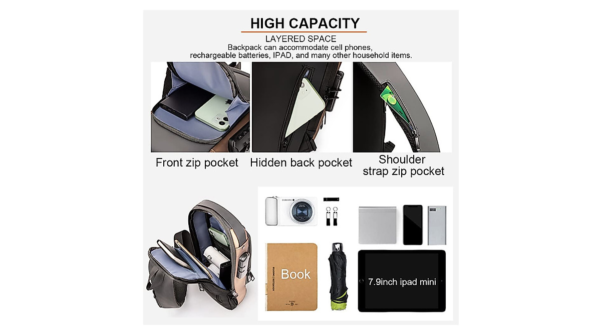HOXSURY Anti-Theft USB Sling Backpack | Secure & Waterproof