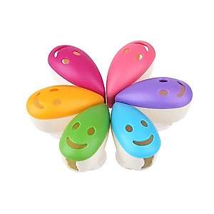 Beavorty Smile Face Toothbrush Holders Suction Cup for Houseware 4pcs (Random Color)