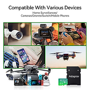 KEXIN Micro SD Card 128GB -Memory -Card + Adapter, 128 GB microSDXC Full HD & 4K UHD, UHS-I, U3, 3Pack Mini SD Card Expanded Storage for Android Smartphones, Tablets