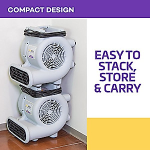 ProTeam 107132 ProBlitz Air Mover Fan, Utility Fan, Carpet Dryer, High Velocity Blower Fan , Grey