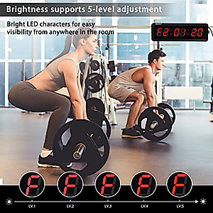 SMAHEAT Fitness Timer with Stopwatch Button, Suitable for School/exam/Home Exercise/Gym/Gym SMAHEAT Electronic Fitness Timer (1.5 inch six-Digit All-red)