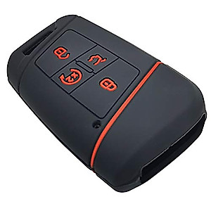 2Pcs Coolbestda Compatible with 2021 2020 2019 VW Volkswagen Tiguan Atlas Jetta Passat Golf Alltrack Push Start 4B Key Fob Case Cover Skin Jacket Pouch Sleeve Glove Protector KR5FS14-US
