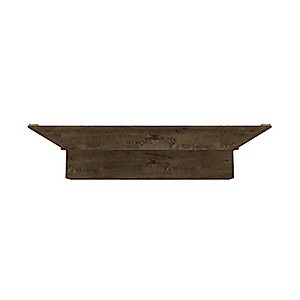 Manhattan Comfort Liberty 70.86 Floating Wall Entertainment Center with Overhead Shelf in Rustic Brown