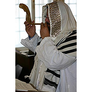KOSHER ODORLESS NATURAL SHOFAR | Genuine Rams Horn | Smooth Mouthpiece for Easy Blowing | Includes Velvet like Drawstring Bag and Shofar Blowing Guide (12”-14”)