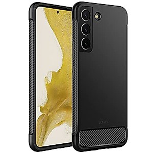 JETech Slim Fit Case for Samsung Galaxy S22 5G 6.1-Inch, Thin Phone Cover with Shock-Absorption and Carbon Fiber Design (Black)