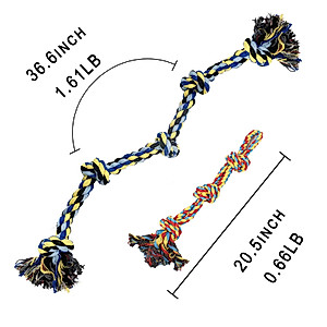 DBZZ Dog Rope Toys for Large,Medium Dogs and Puppy,Aggressive Chewers,Play Chew Teething, Interactive and Indestructible Dog Chew Toys, Teeth Cleaning Twisted Rope Toy