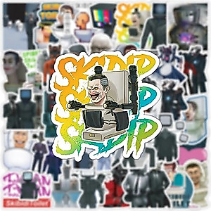 50PCS Game Skibidi Toilet Stickers Pack Kids Stickers Cute Cartoon Characters Game Stickers for Kids Teens Adults Waterproof Vinyl Kawaii Stickers for Water Bottle Laptop Luggage (skibidi Toilet)