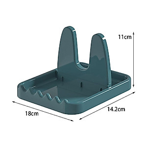 Spoon Rest Holder Foldable Lid Racks, Kitchen Countertop Organiser, Pan Covers Shelf, Kitchen Cutlery Pot Lid Holder Shelf for Forks, Blue