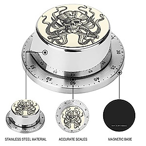 Kitchen Timer Pirate Skull Magnetic Countdown Clock for Cooking Teaching Studying